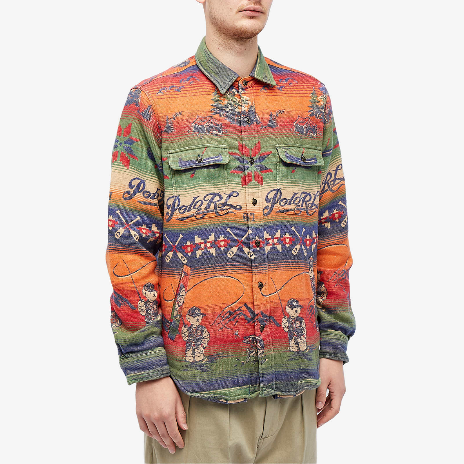 Polo Ralph Lauren Fishing Bear Graphic Overshirt Multi | END. (GB)