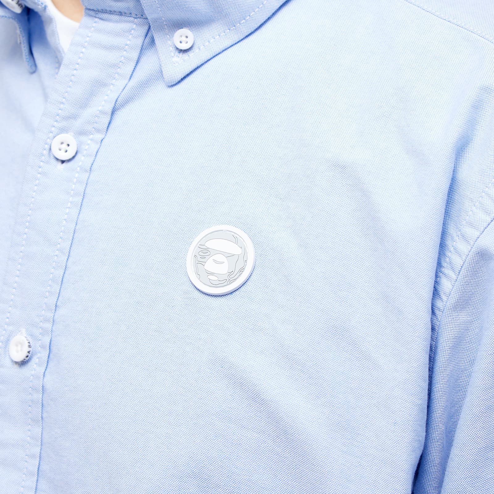 AAPE Now Camo Silicon Badge Oxford Shirt Blue | END. (KR)