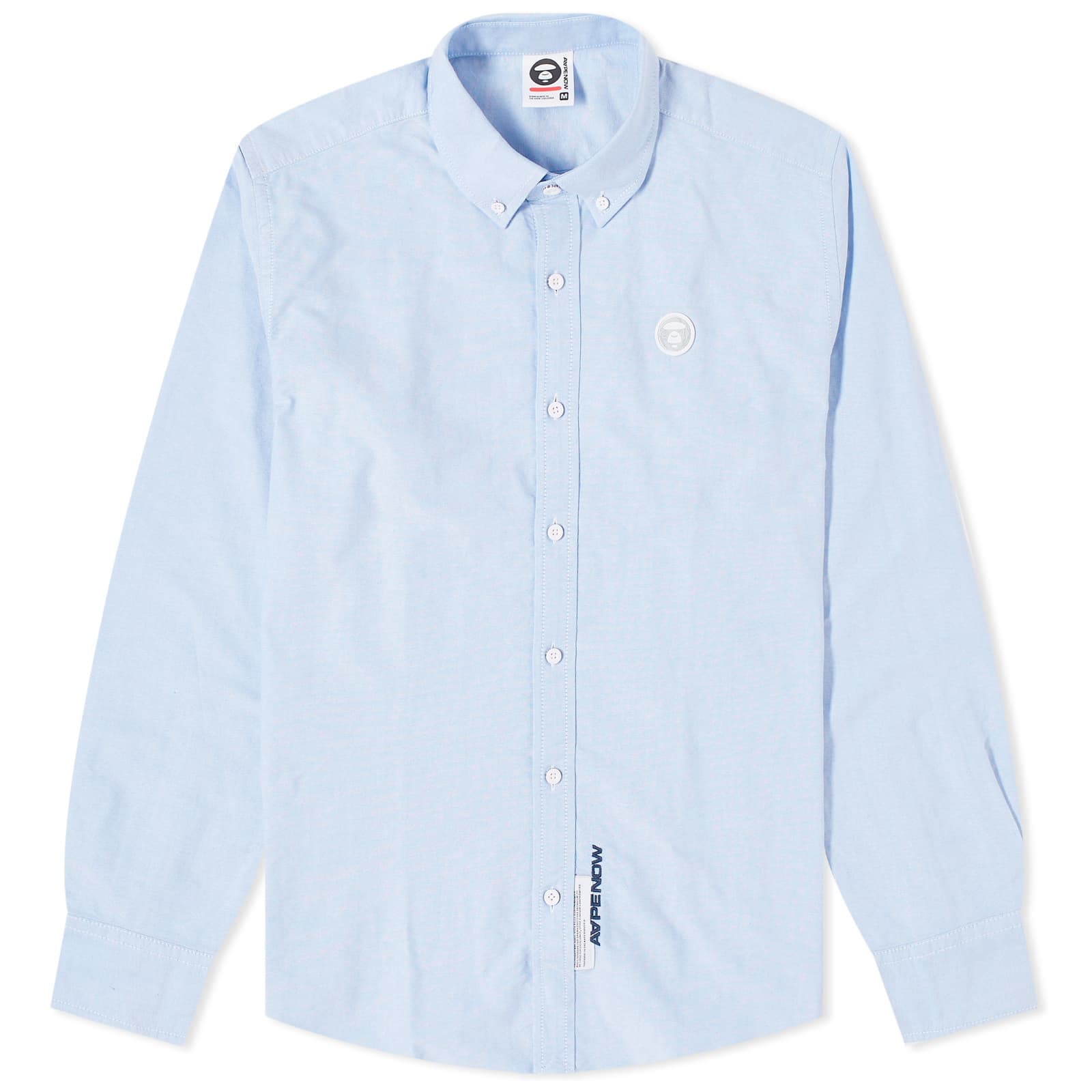 AAPE Now Camo Silicon Badge Oxford Shirt Blue | END. (KR)