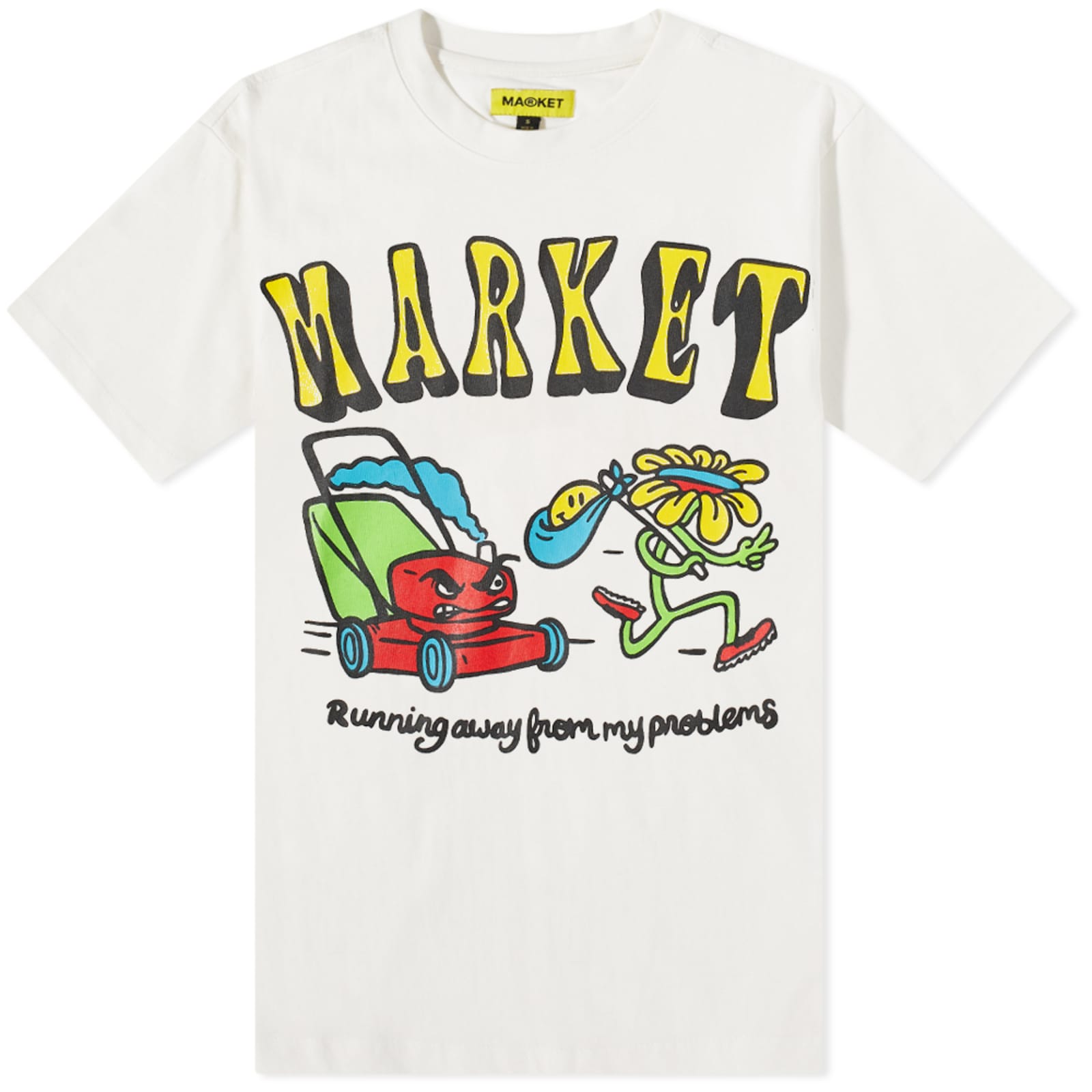 Market Smiley Running Away T-Shirt Creme | END.