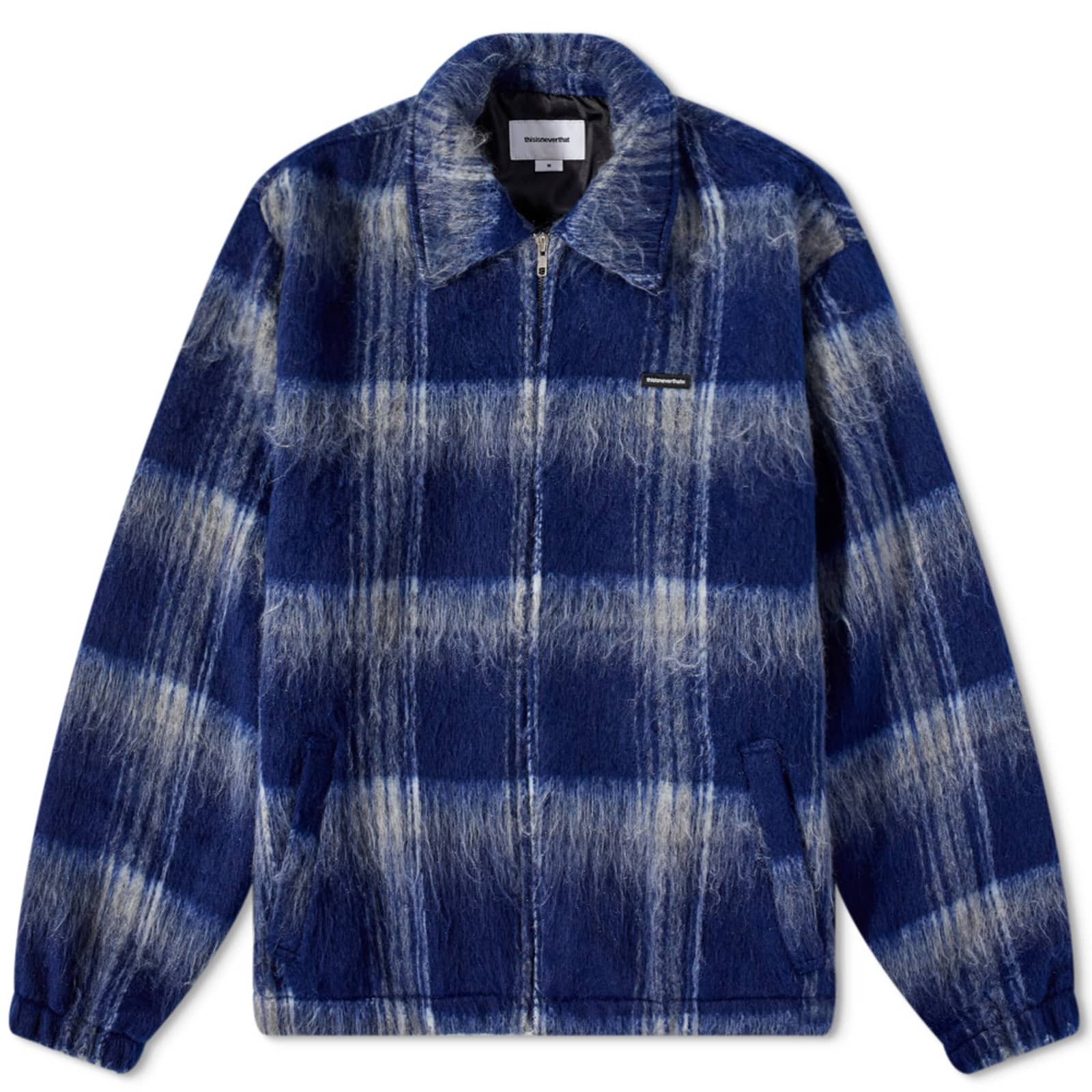 thisisneverthat Brushed Check Jacket Blue | END.
