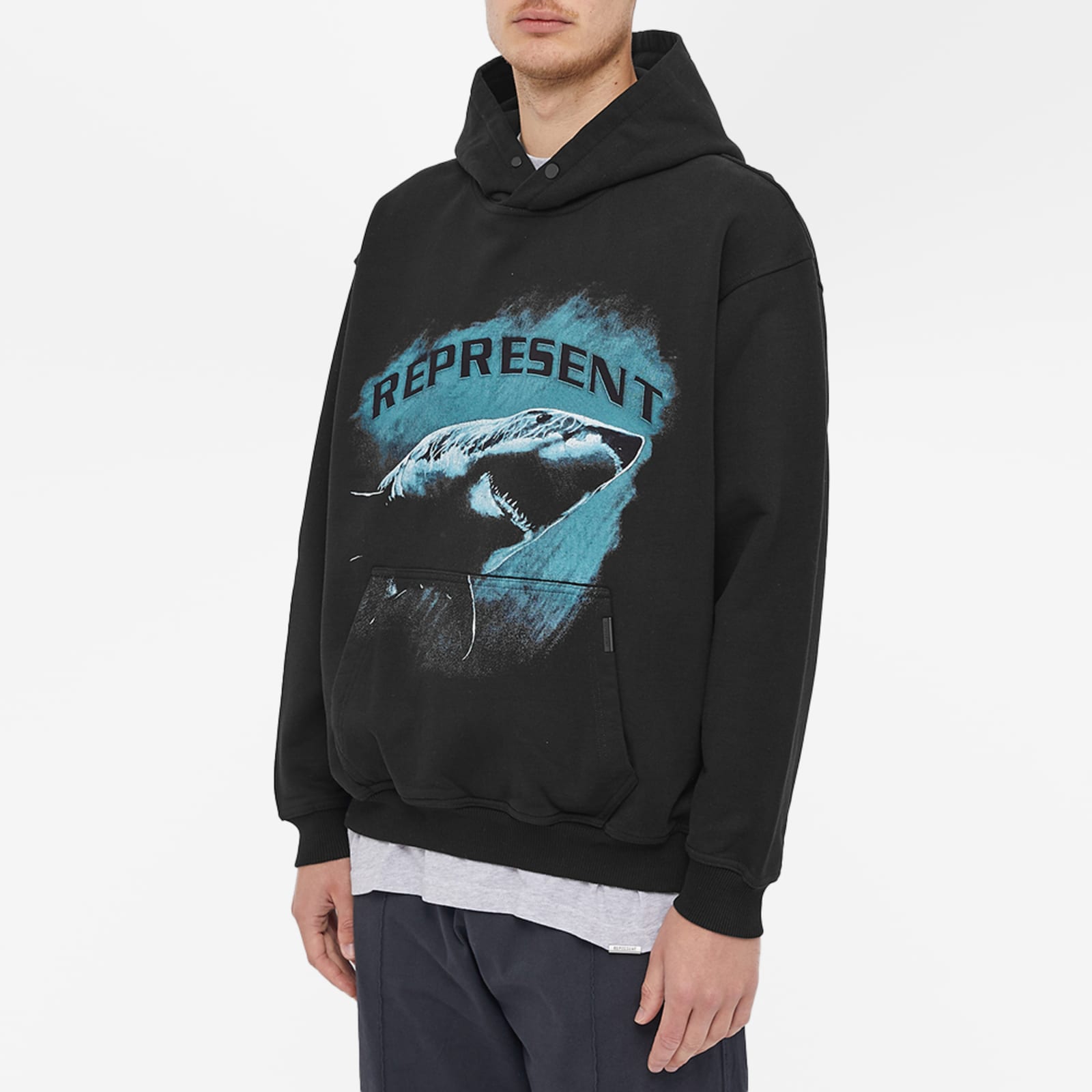Represent Shark Hoodie Jet Black | END. (AR)