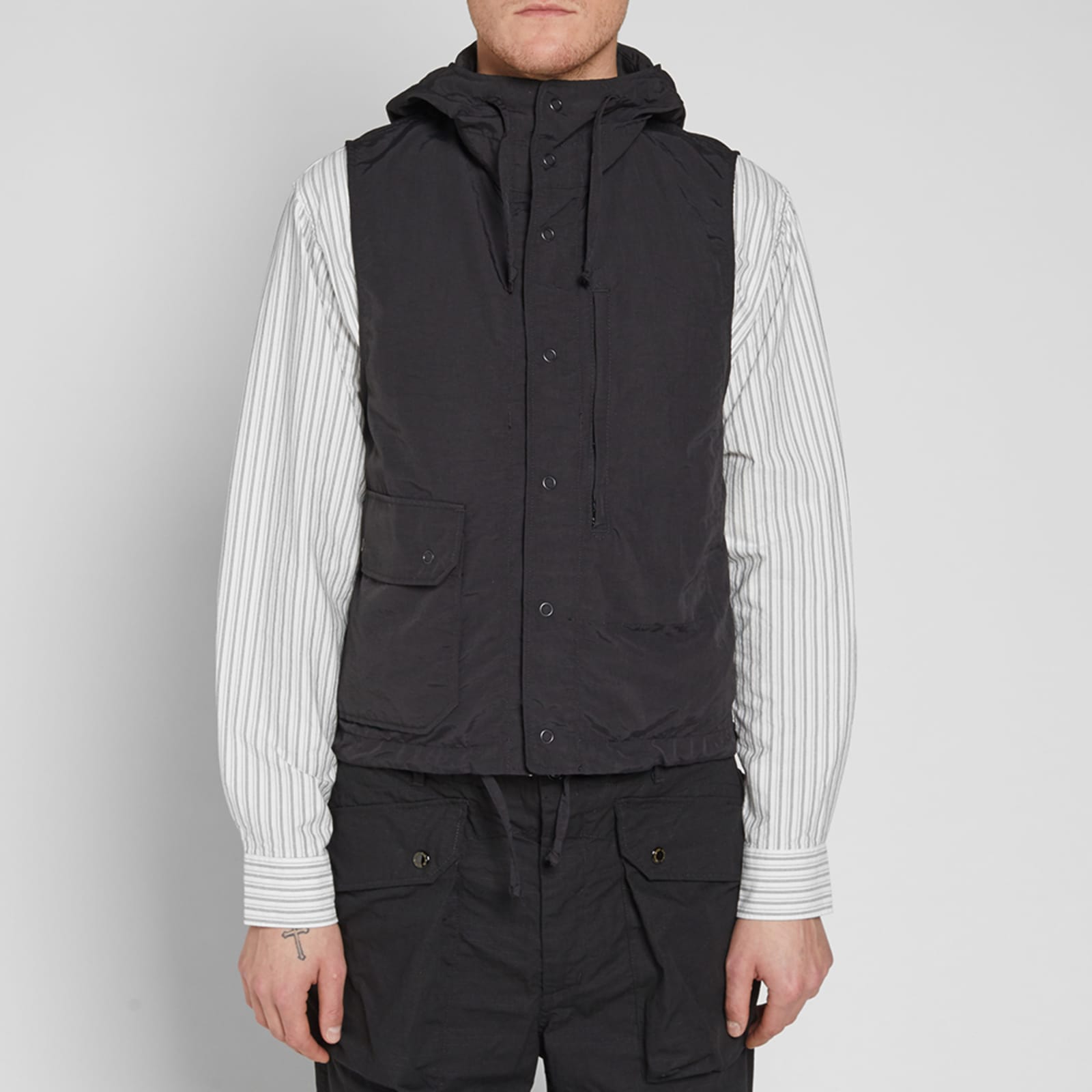 Engineered Garments Field Vest Black Nylon Taslan | END. (US)