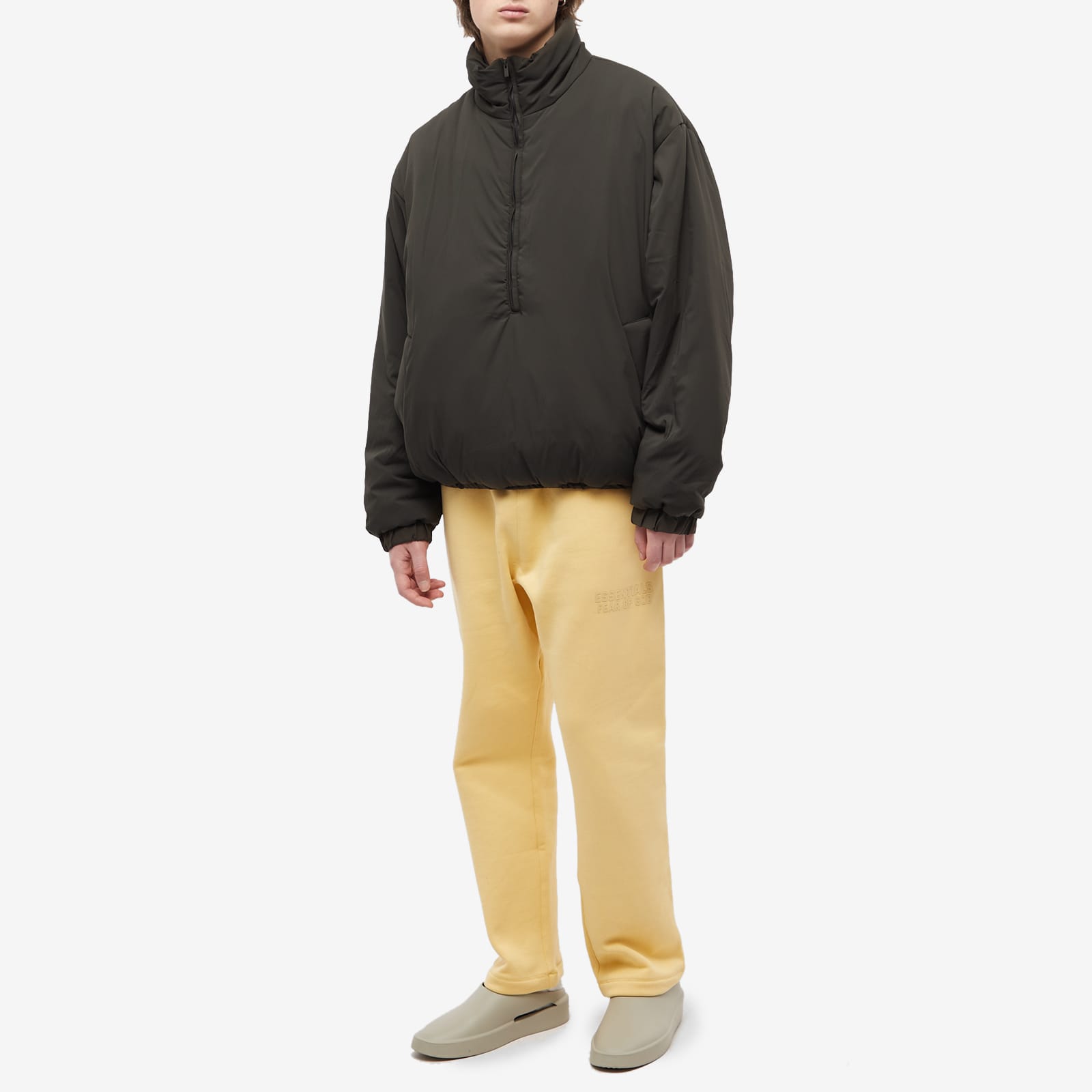 Fear of God Essentials Nylon Puffer Jacket Off-Black | END. (US)