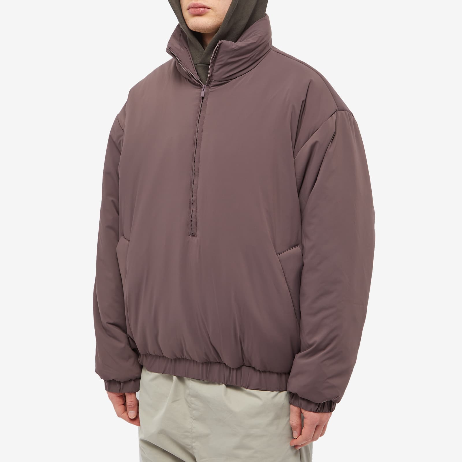 Fear of God Essentials Nylon Puffer Jacket Plum | END. (CA)