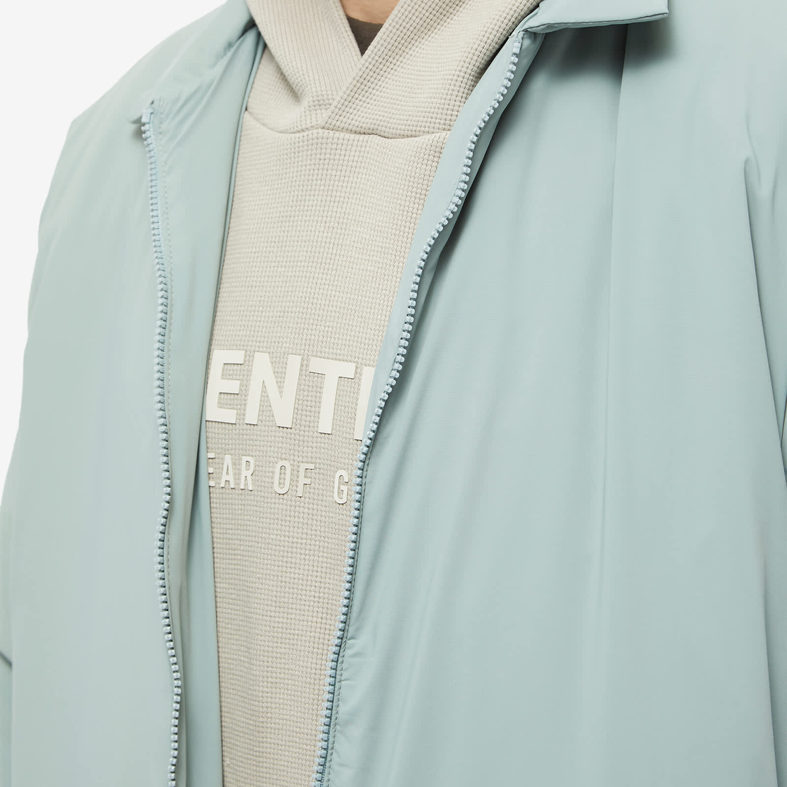 Fear of God Essentials Nylon Filled Shirt Jacket Sycamore | END. (GB)