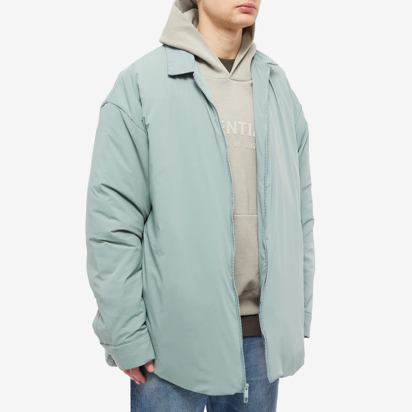 Fear of God Essentials Nylon Filled Shirt Jacket Sycamore | END. (GB)