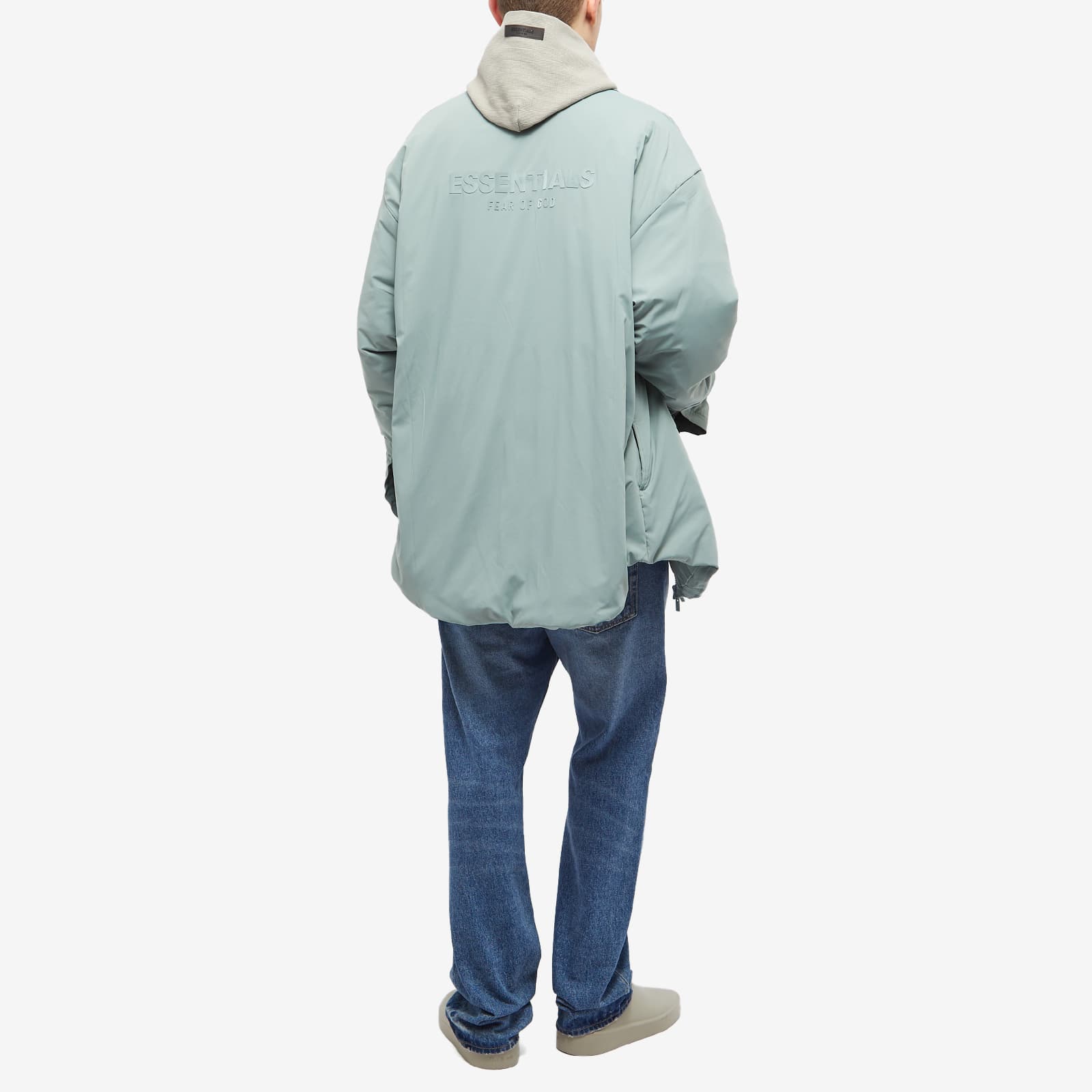 Fear of God Essentials Nylon Filled Shirt Jacket Sycamore | END. (CN)