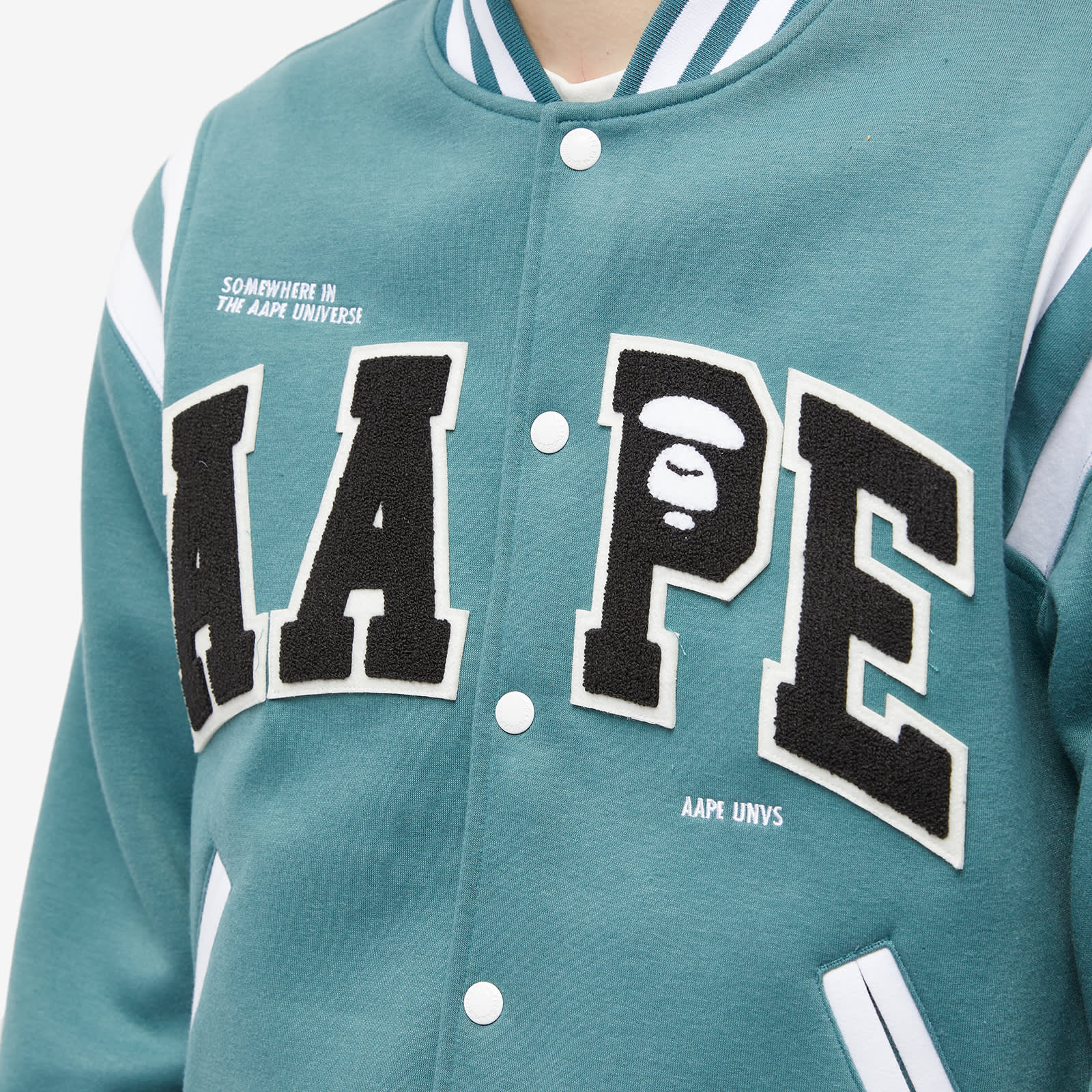 AAPE Varsity Logo Baseball Jacket Green | END. (AU)