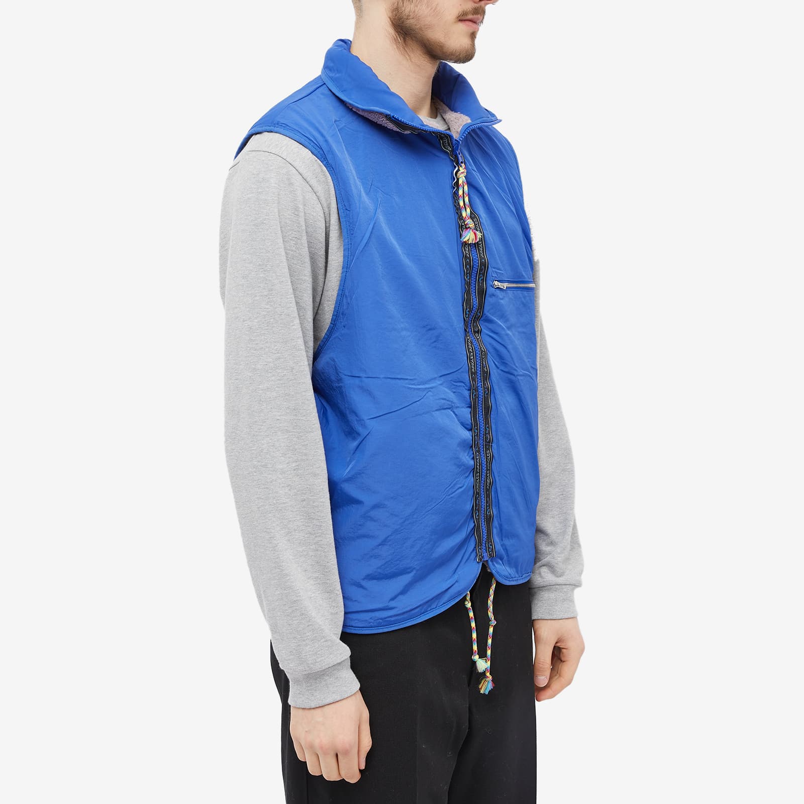 Jungles Jungles Reversible Fuzzy Vest Brown & Blue | END. (US)