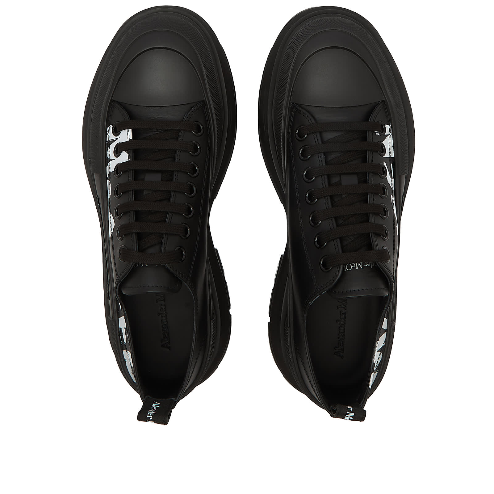 Alexander McQueen Tread Graffiti Logo Shoe Black & White | END. (SG)