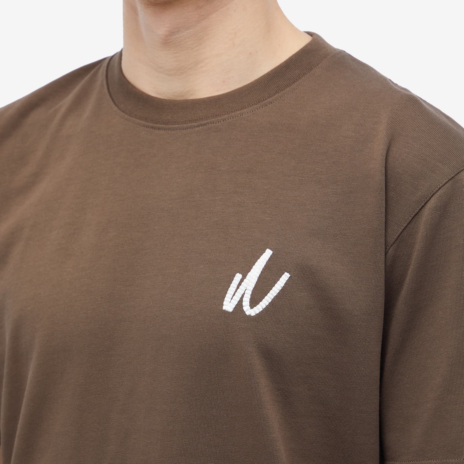 Norse Projects Johannes Chain Stitch Logo T-Shirt Heathland Brown | END ...