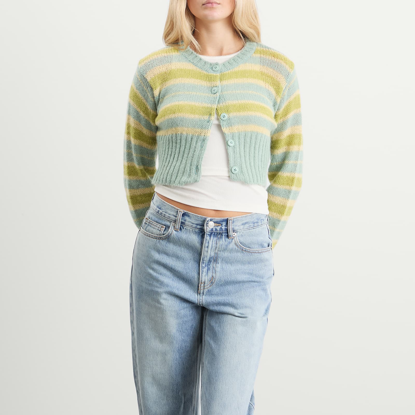 SUNDAYFRUITMARKET Sun Cropped Cardigan Mint | END. (GB)