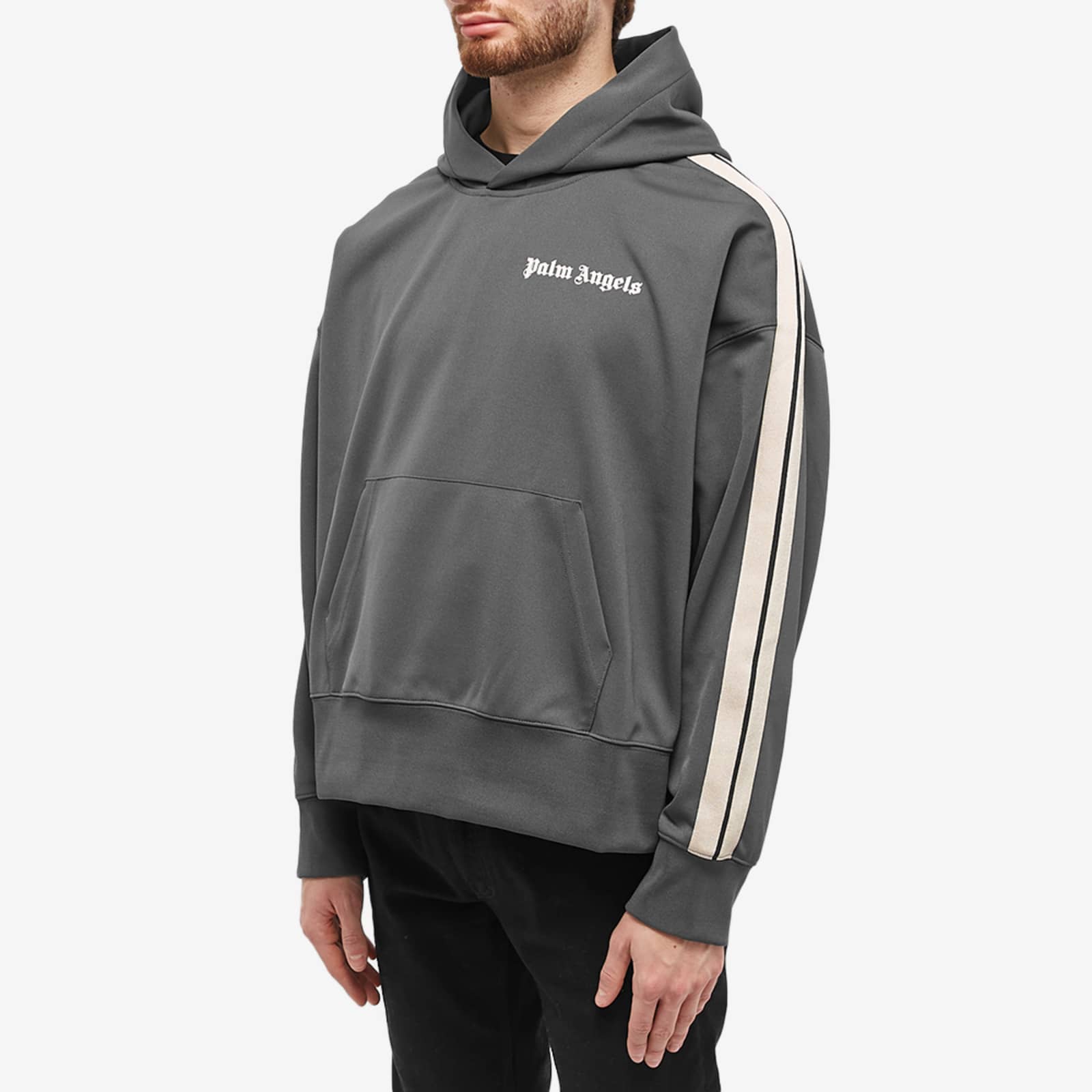 Palm Angels Track Hoodie Grey & Off White | END. (GB)