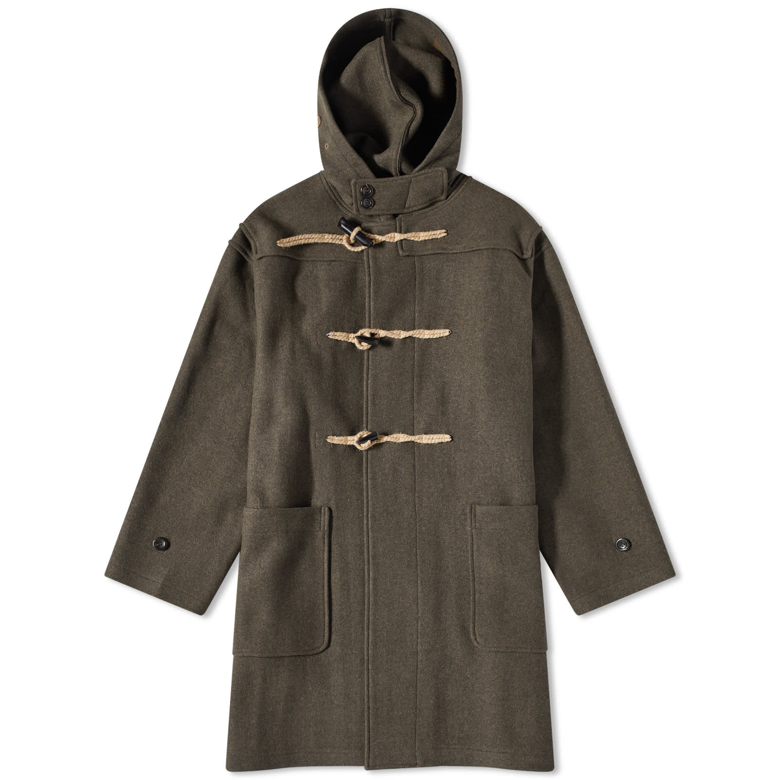 A.P.C. x JW Anderson Colin Wool Duffle Coat Military Khaki | END. (US)