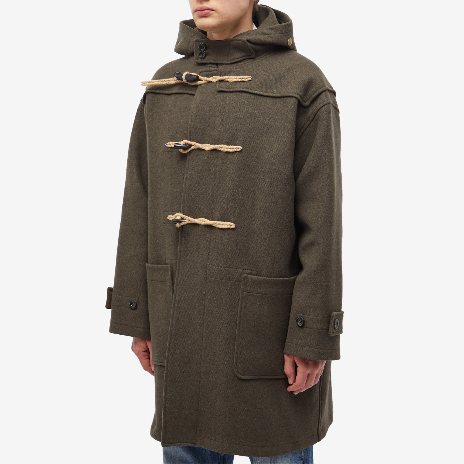 A.P.C. x JW Anderson Colin Wool Duffle Coat Military Khaki | END. (US)
