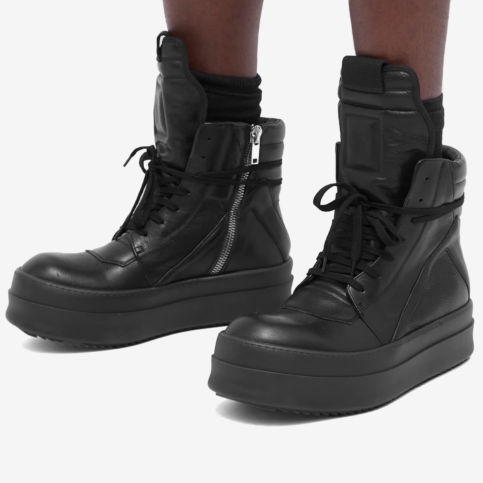 Rick Owens Bumper Geobasket Sneakers Black | END. (CA)