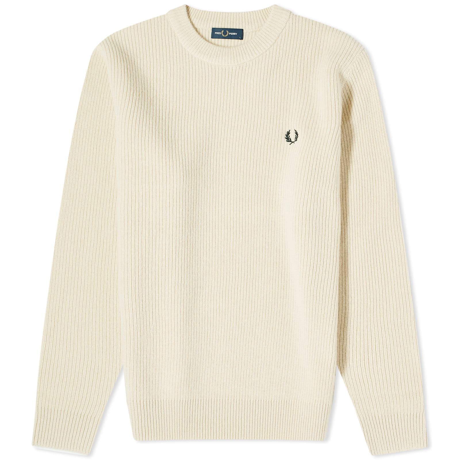 Fred Perry Textured Lambswool Jumper Oatmeal | END. (AR)