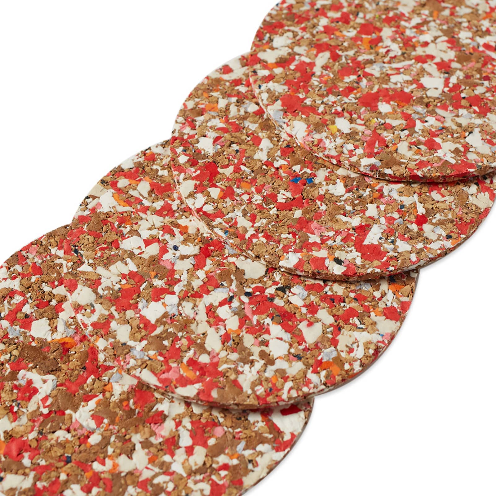 Yod and Co Speckled Cork Round Coasters - Set of 4 Red | END.
