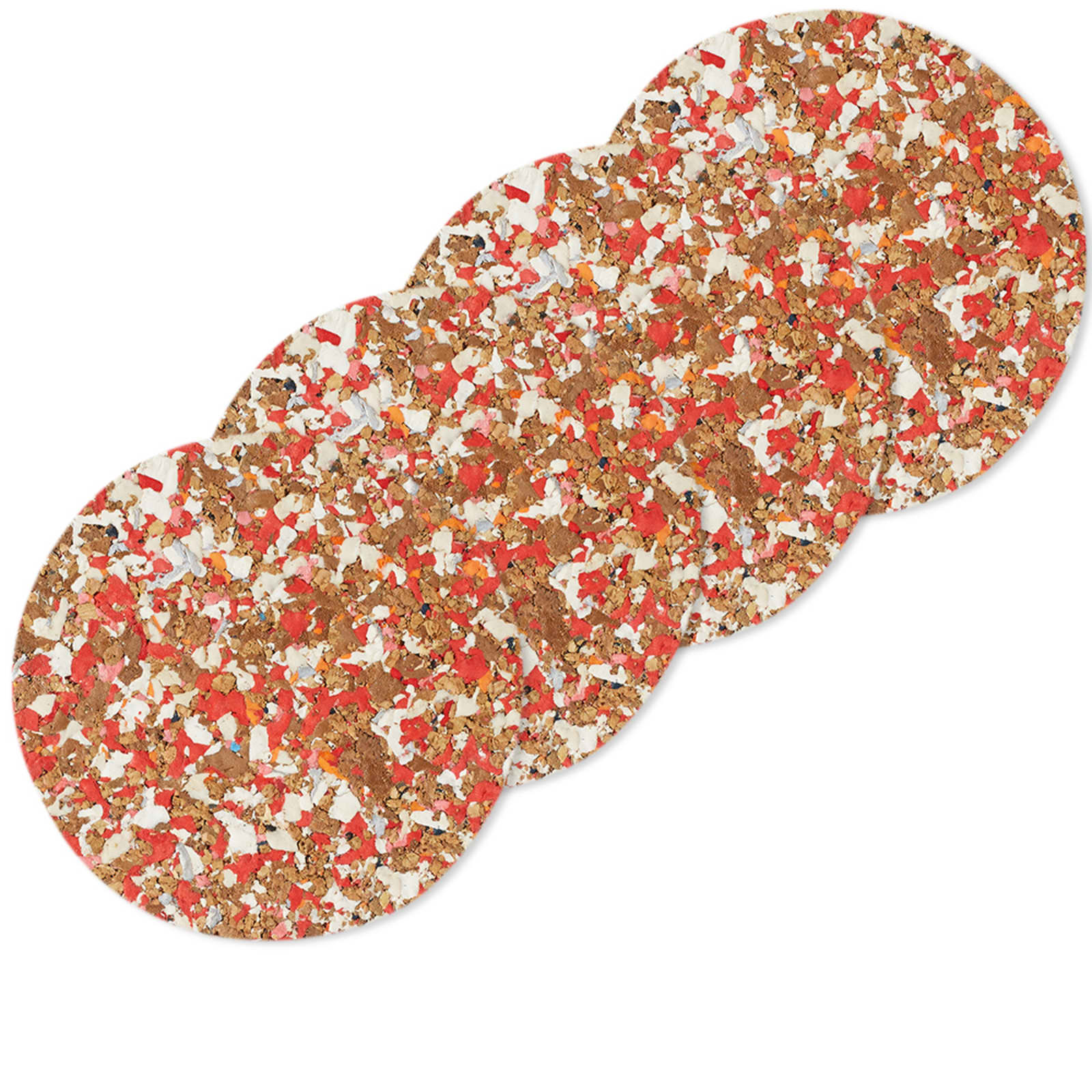 Yod and Co Speckled Cork Round Coasters - Set of 4 Red | END.