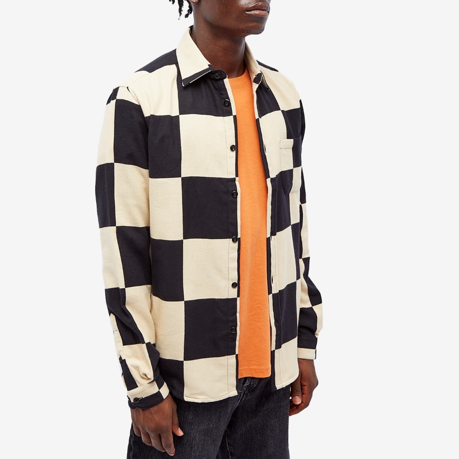 Portuguese Flannel Tile Shirt Black & White | END. (GB)