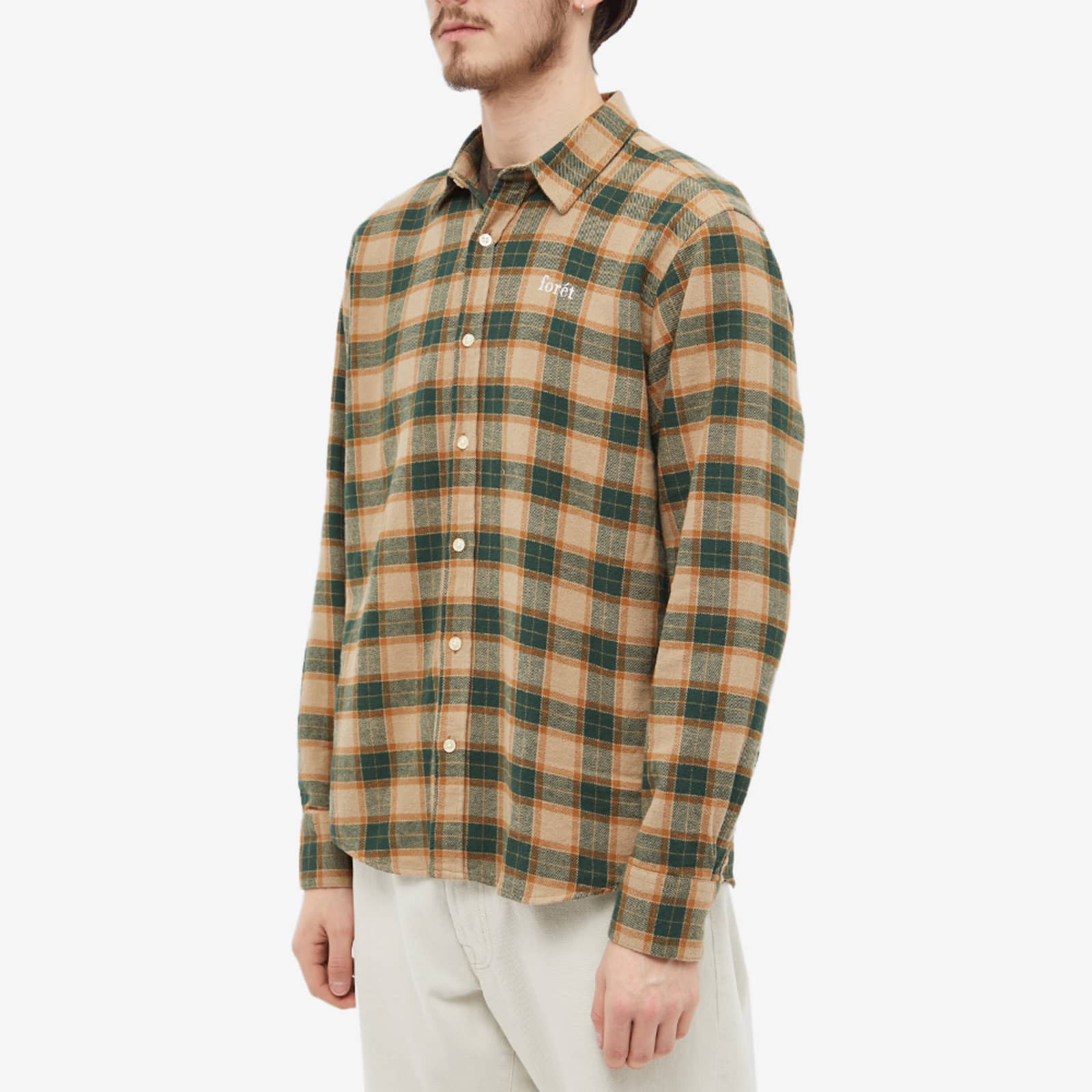 Foret End Pillar Check Shirt Dark Green | END. (Global)