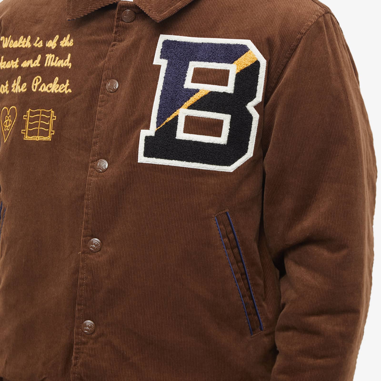 Billionaire Boys Club Corduroy Collared Varsity Jacket Brown | END. (KR)