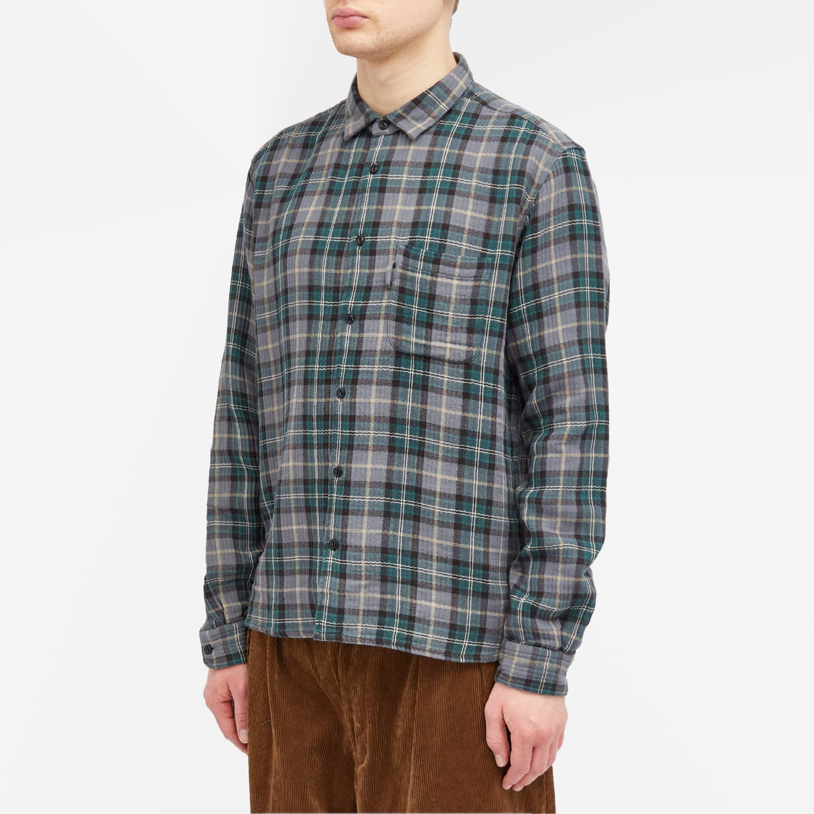 YMC Curtis Shirt Green Multi | END. (US)