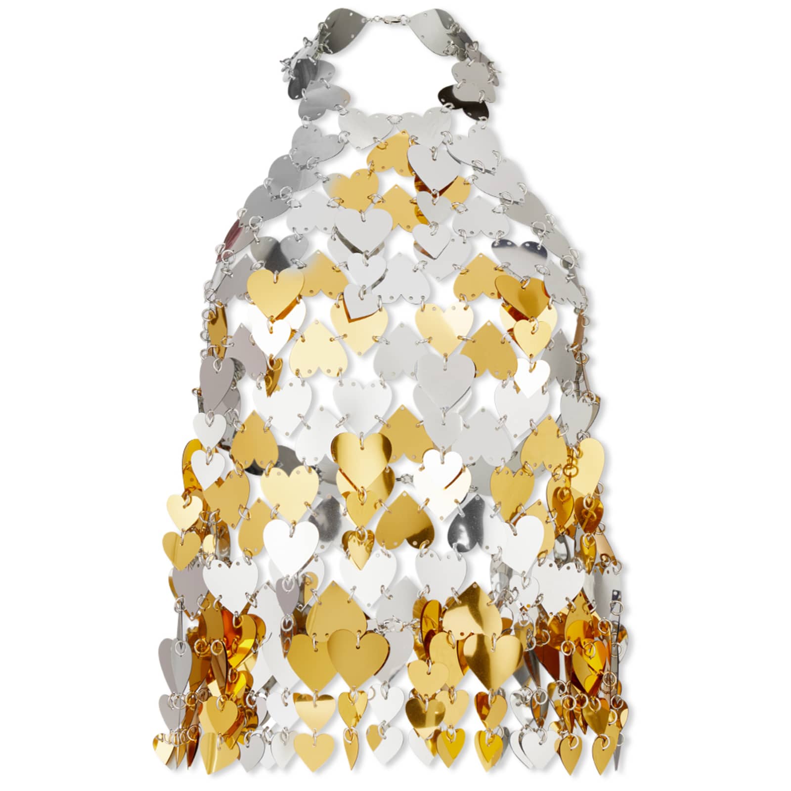 Paco Rabanne Heart Sequin Halter Top Silver & Gold | END. (US)