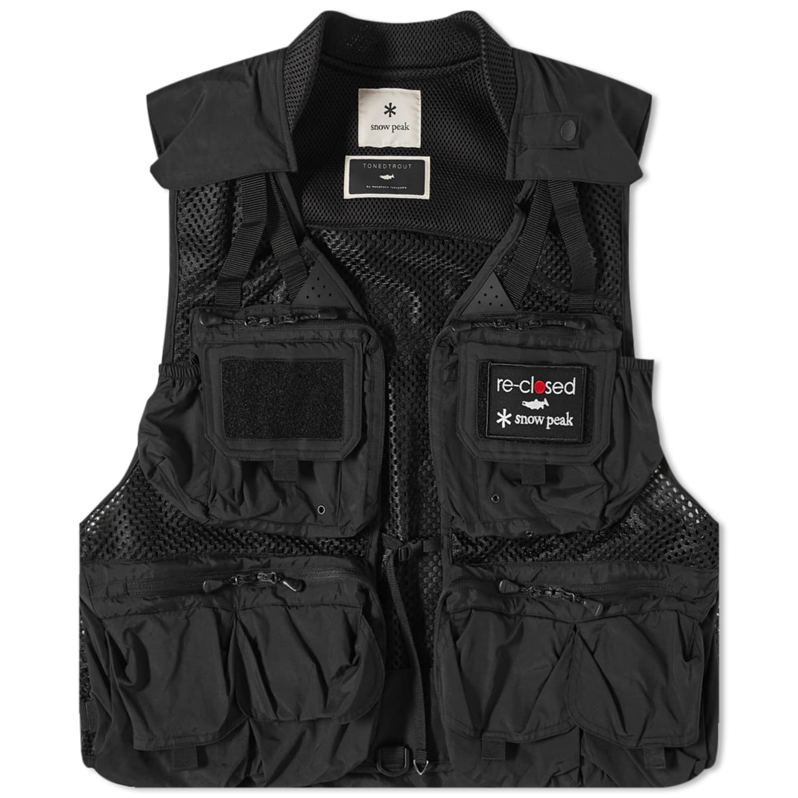 Snow Peak x TONEDTROUT Flexible Guide Vest Black | END. (US)