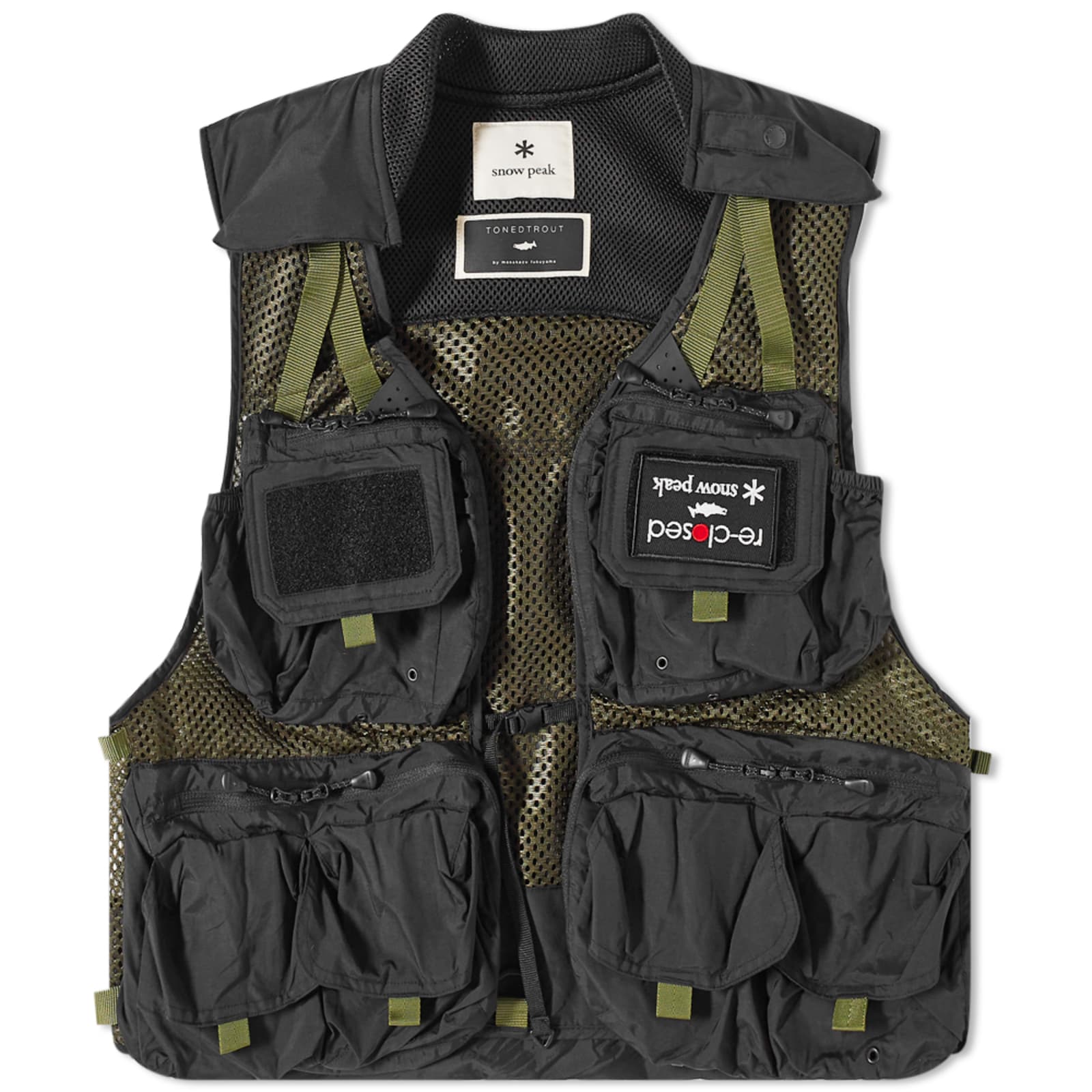 Snow Peak x TONEDTROUT Flexible Guide Vest Olive | END. (HK)