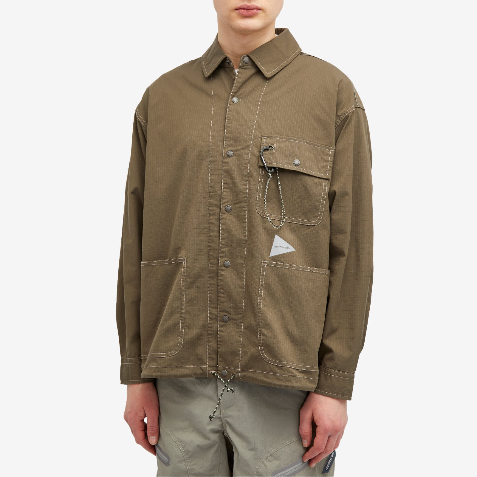 and wander Dry Ripstop Shirt Jacket Khaki | END. (GB)