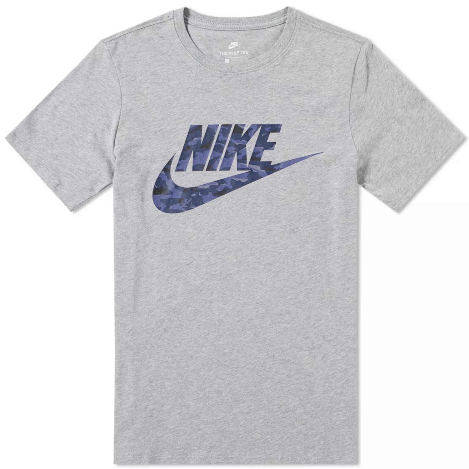 Nike Camo Pack 2 Tee Grey Heather, Blue & Carbon | END. (US)