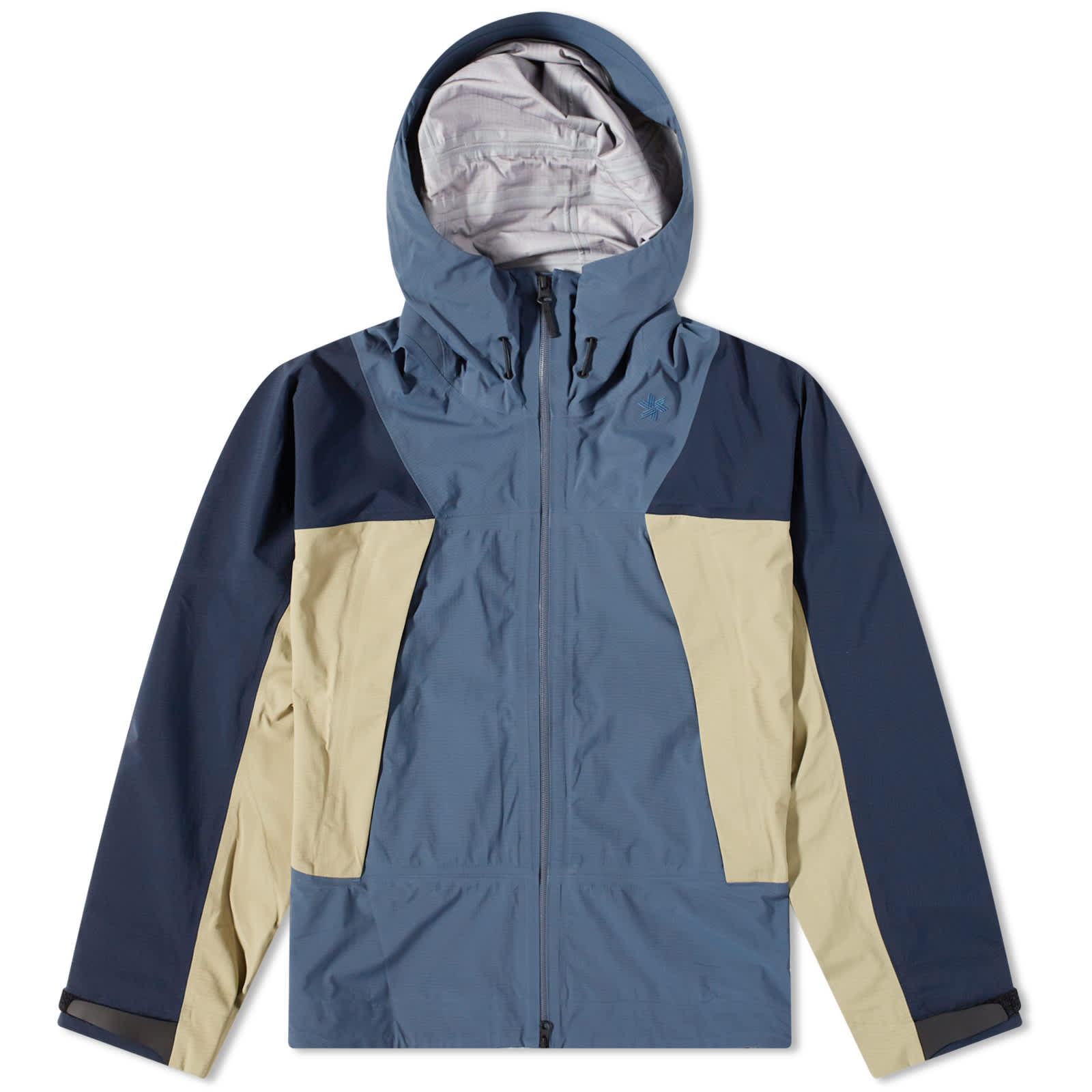 Goldwin Pertex Shield Air All Weather Jacket Foggy Grey, Ink Navy & Oak ...