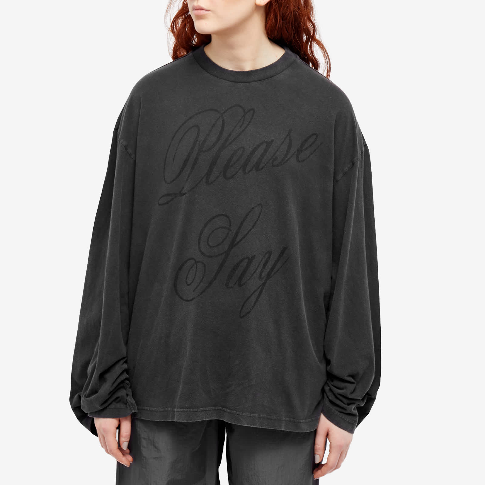 Acne Studios Edra Long Sleeve Faded Tee Faded Black | END. (US)