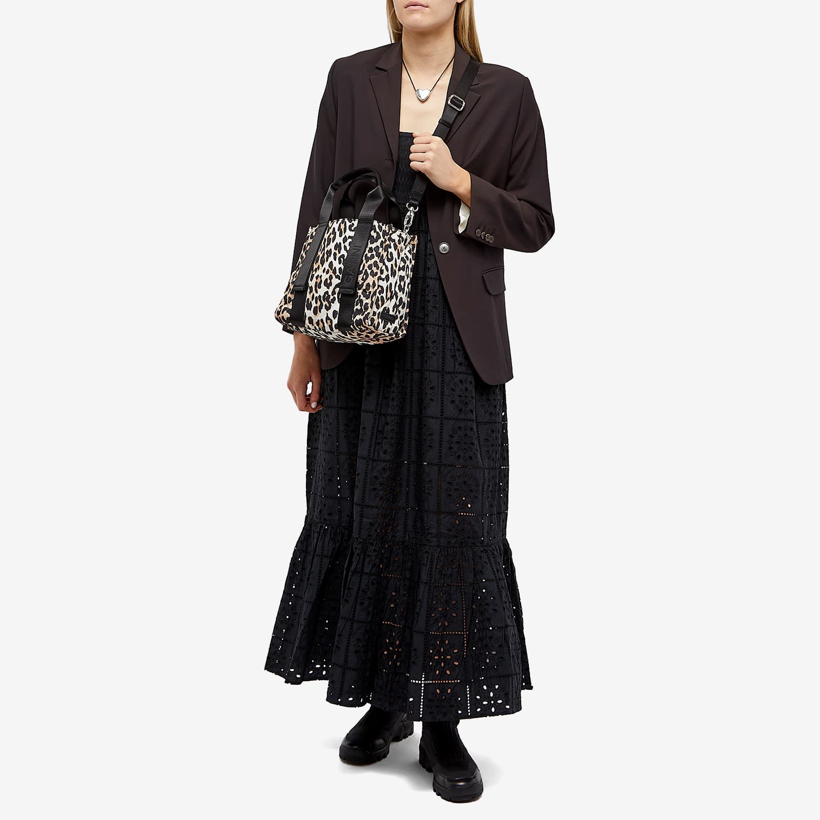 GANNI Recycled Tech Small Tote Print Leopard | END. (AT)