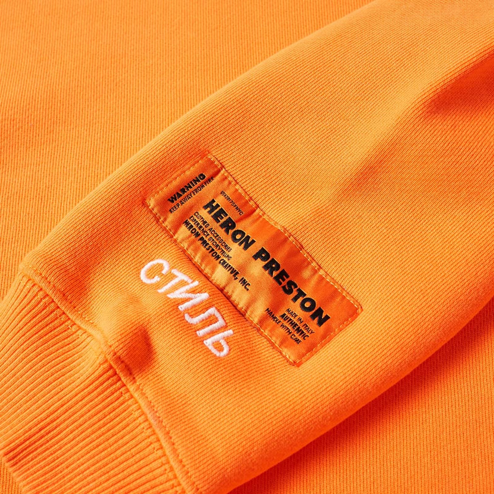 Heron Preston Garment Dyed CTNMB Crew Sweat Orange | END. (US)