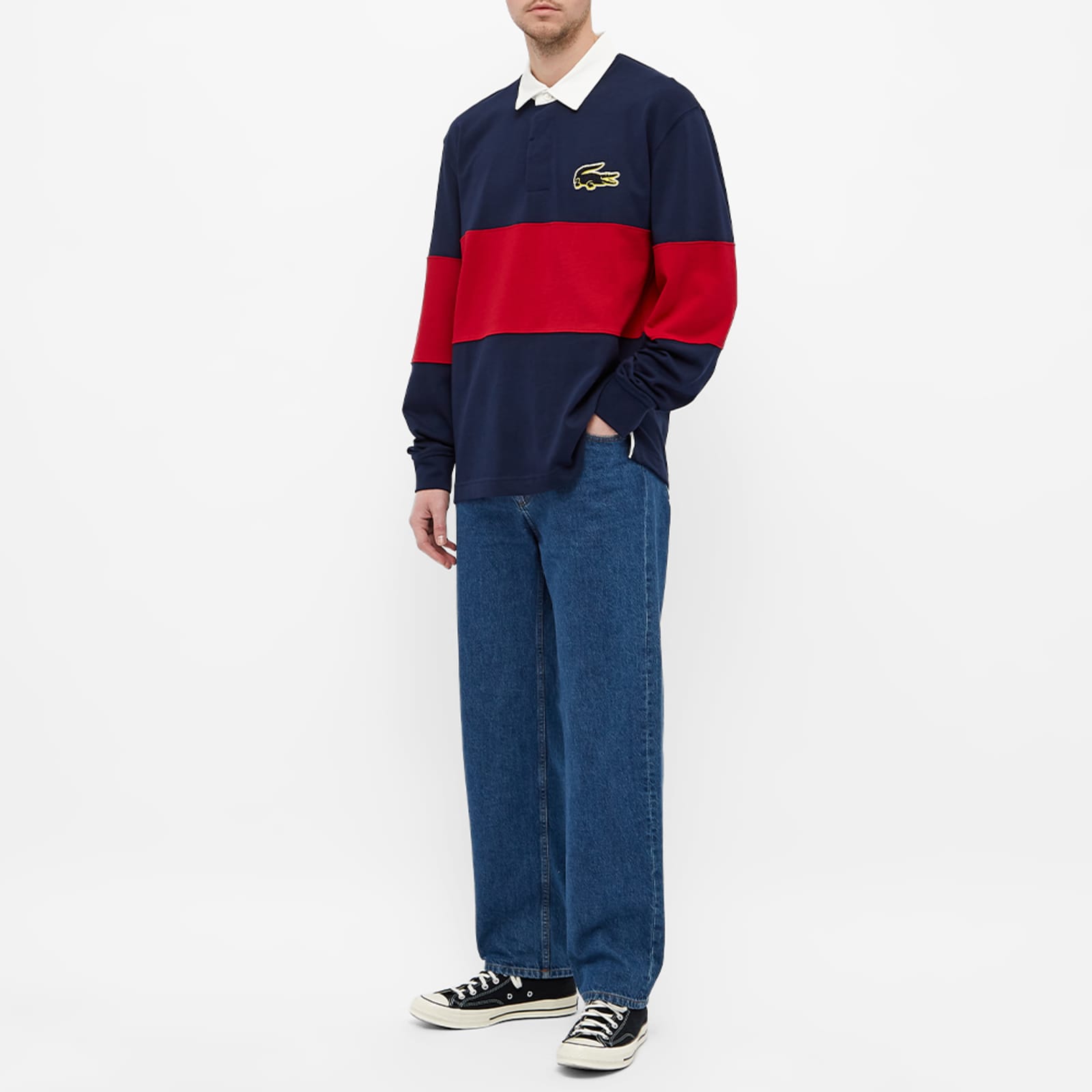 Lacoste Vintage Rugby Shirt Navy & Bordeaux | END. (GB)