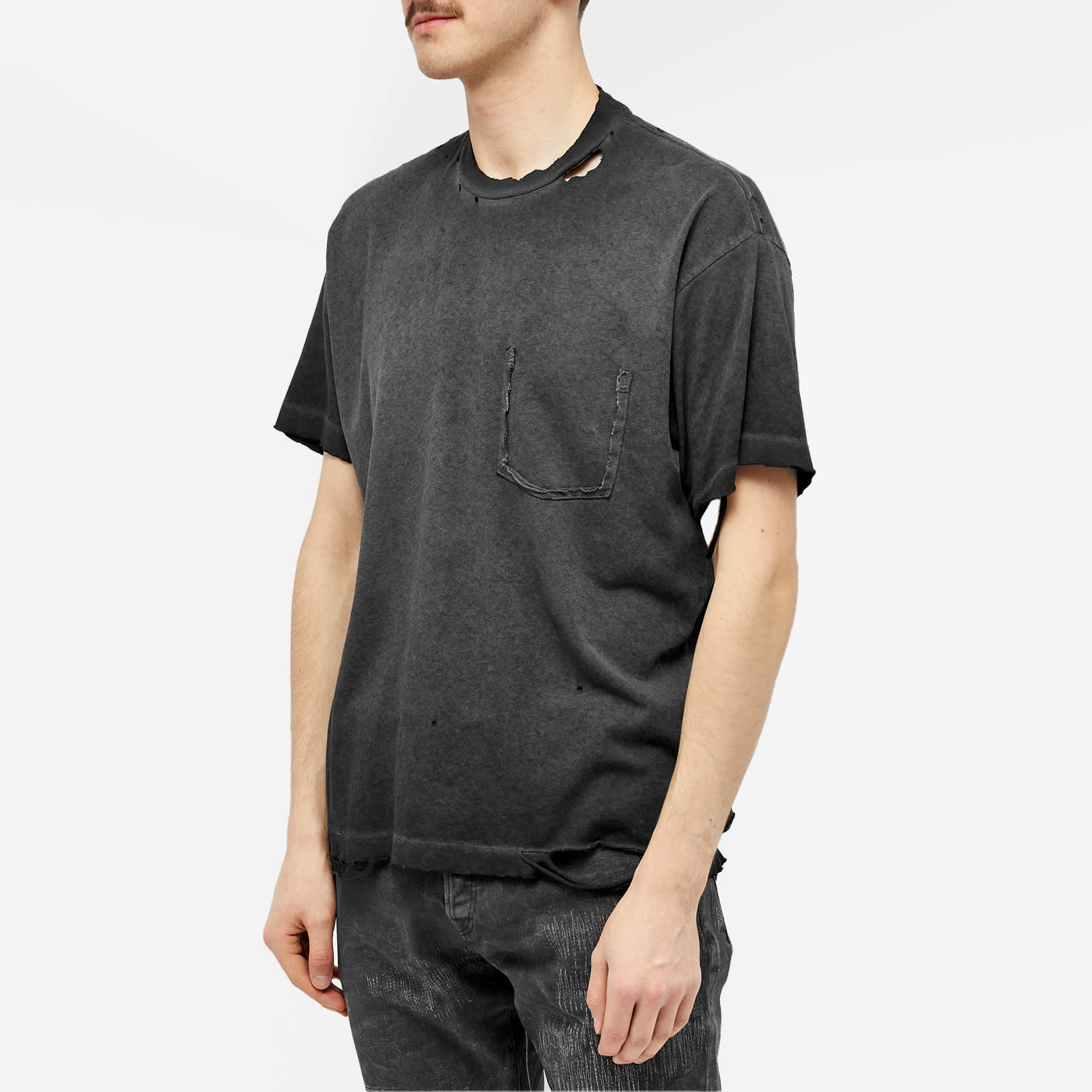 John Elliott x MASTERMIND JAPAN Oil Wash Folsom Pocket T-Shi Black ...