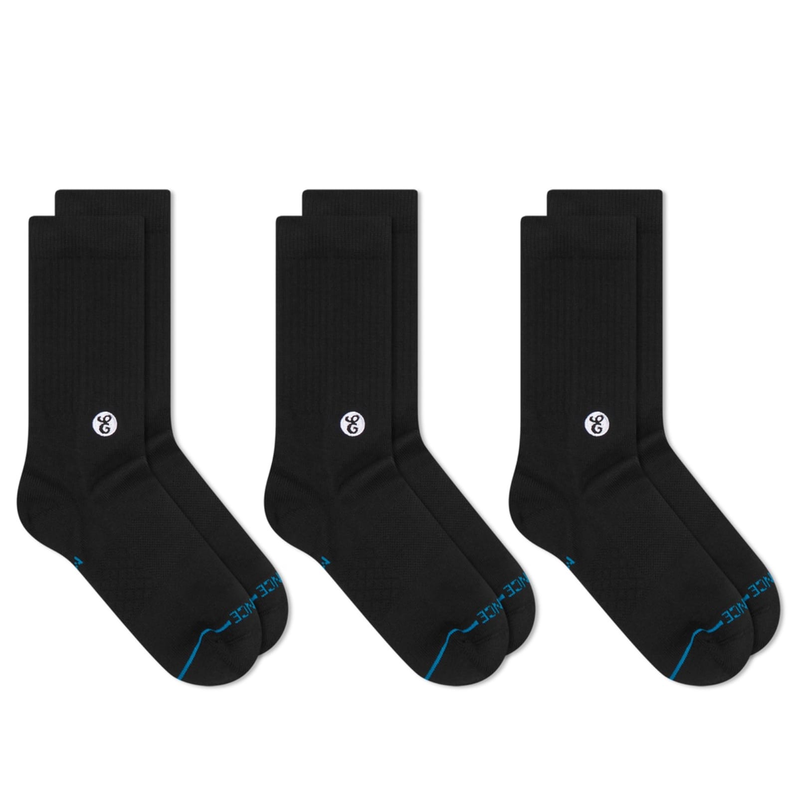 Stance for E by END. Basic Crew 3-Pack Black | END. (GB)