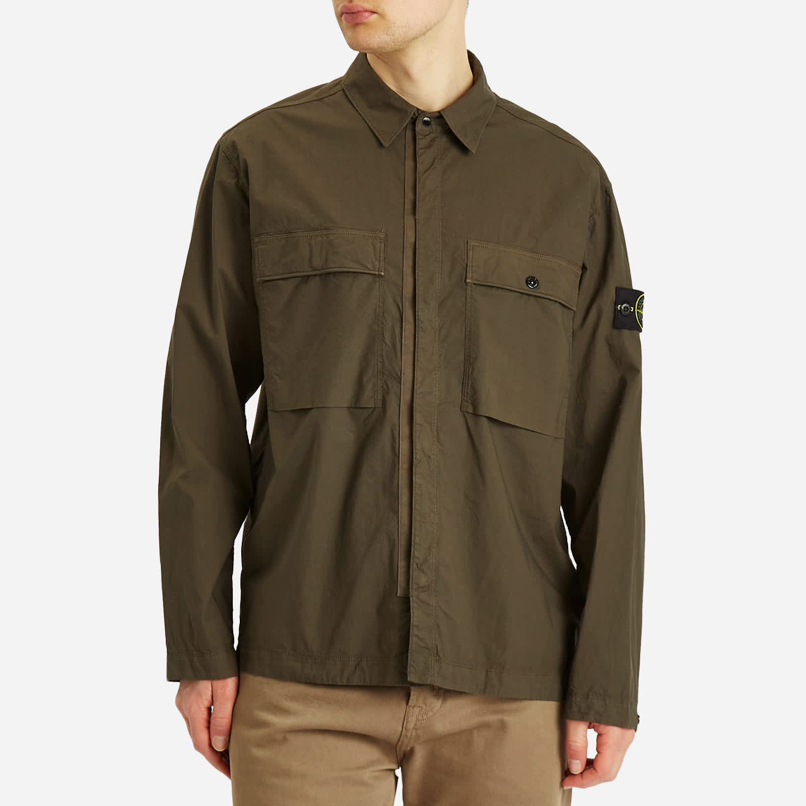 Stone Island Tela Paracadute Shirt Jacket Military Green | END. (GB)