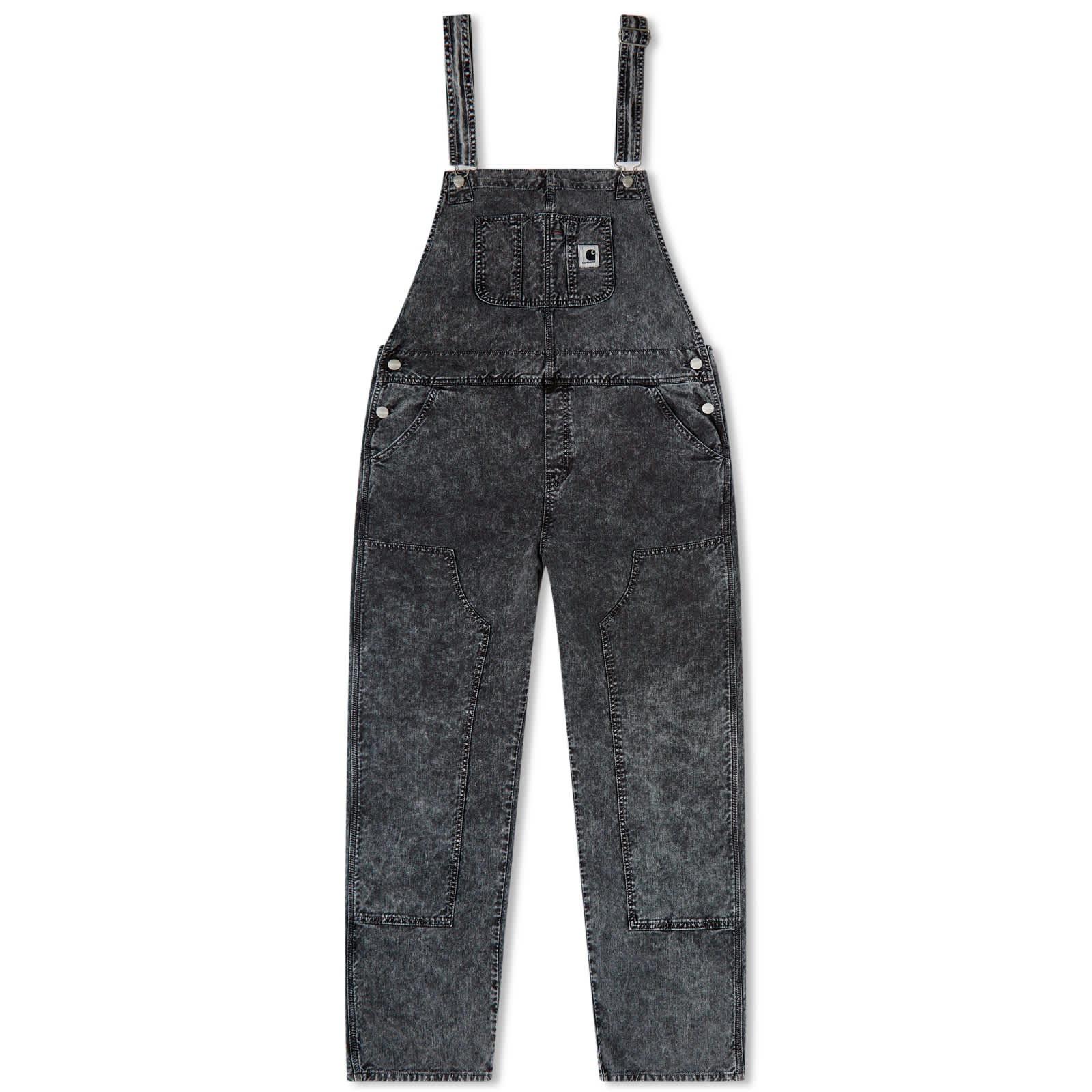 Carhartt WIP Double Knee Bib Black Worn Wash | END. (GB)
