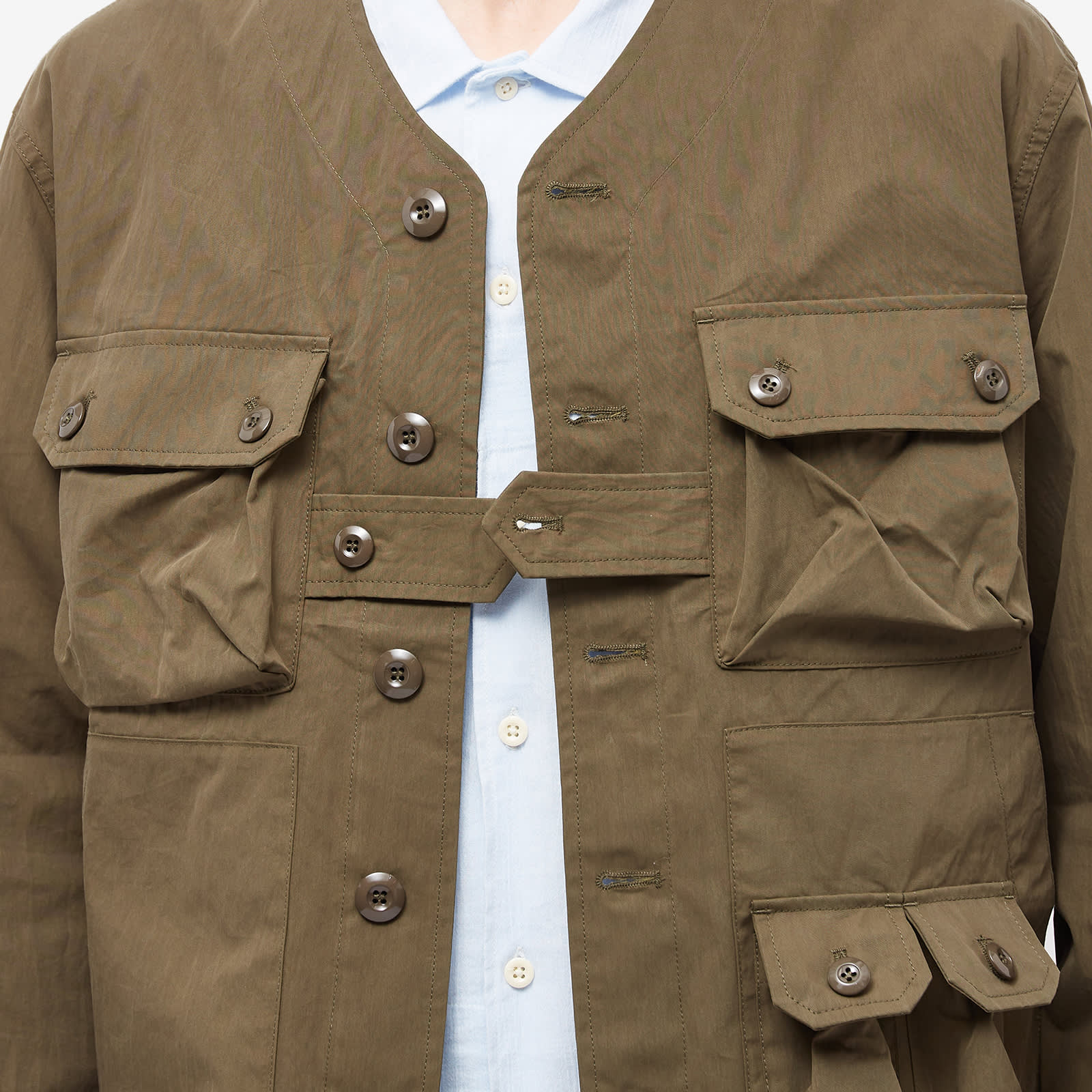 Uniform Bridge Multi Pocket Cardigan Olive | END.