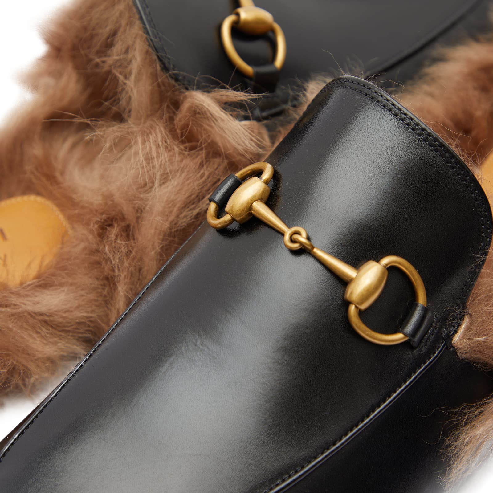 Gucci Princetown Fur Lined Mule Black | END.