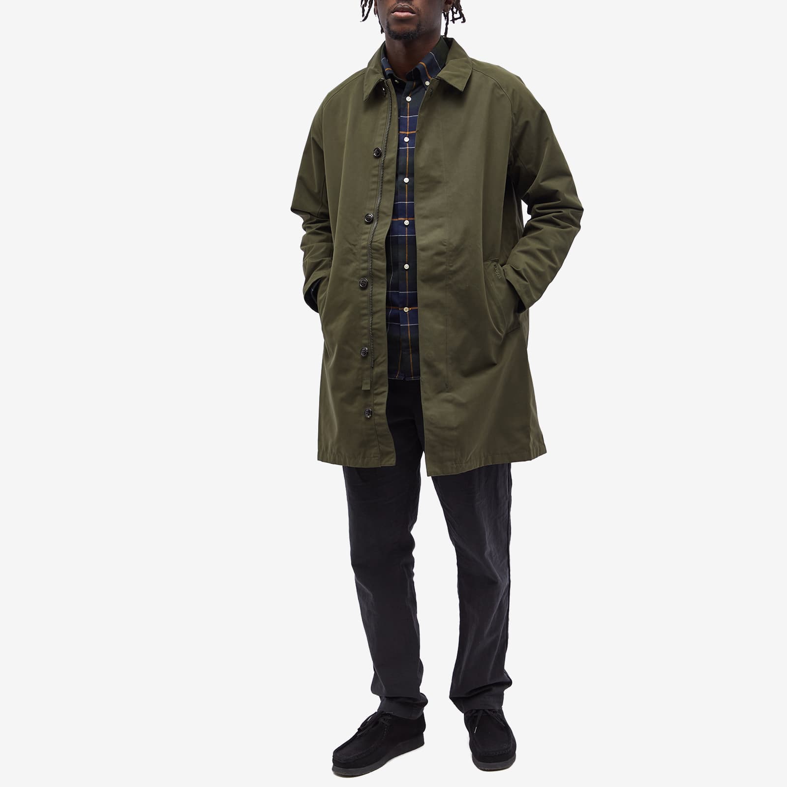 Barbour Cambridge Mac Jacket Olive & Forest Mist | END. (GB)