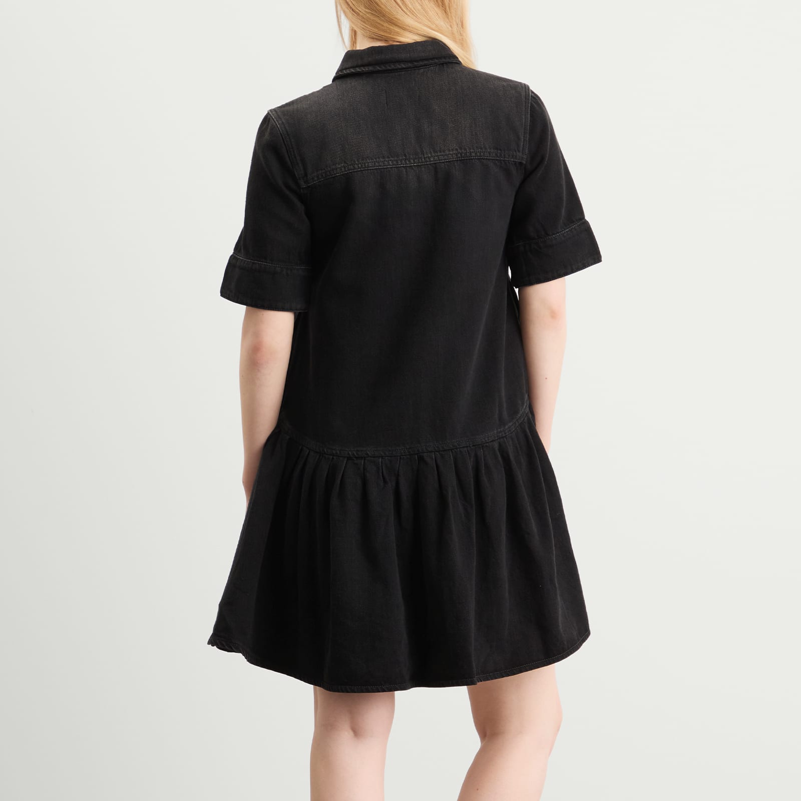 GANNI Soft Rigid Denim Mini Dress Black Washed | END. (GB)