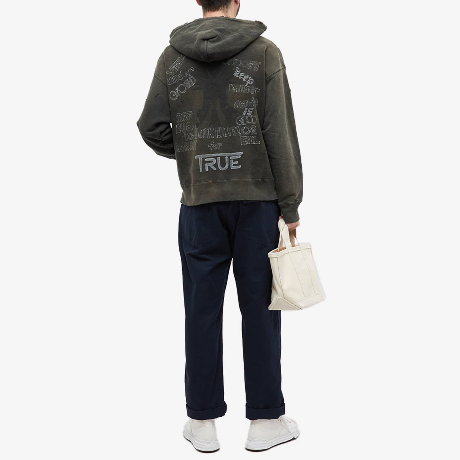 Maison MIHARA YASUHIRO Distressed Smiley Hoodie Black | END. (US)