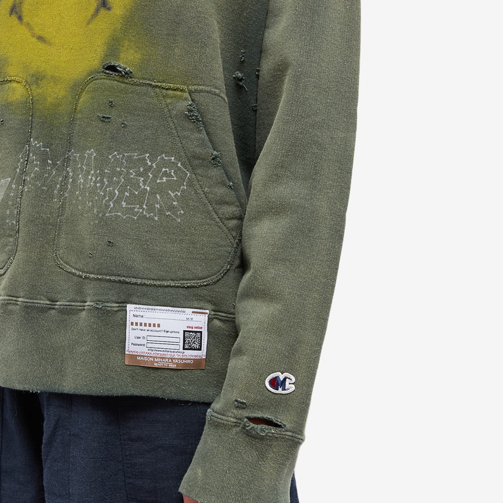 Maison MIHARA YASUHIRO Distressed Smiley Hoodie Green | END. (HK)