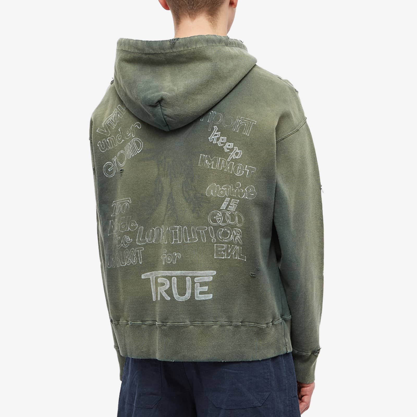 Maison MIHARA YASUHIRO Distressed Smiley Hoodie Green | END. (HK)