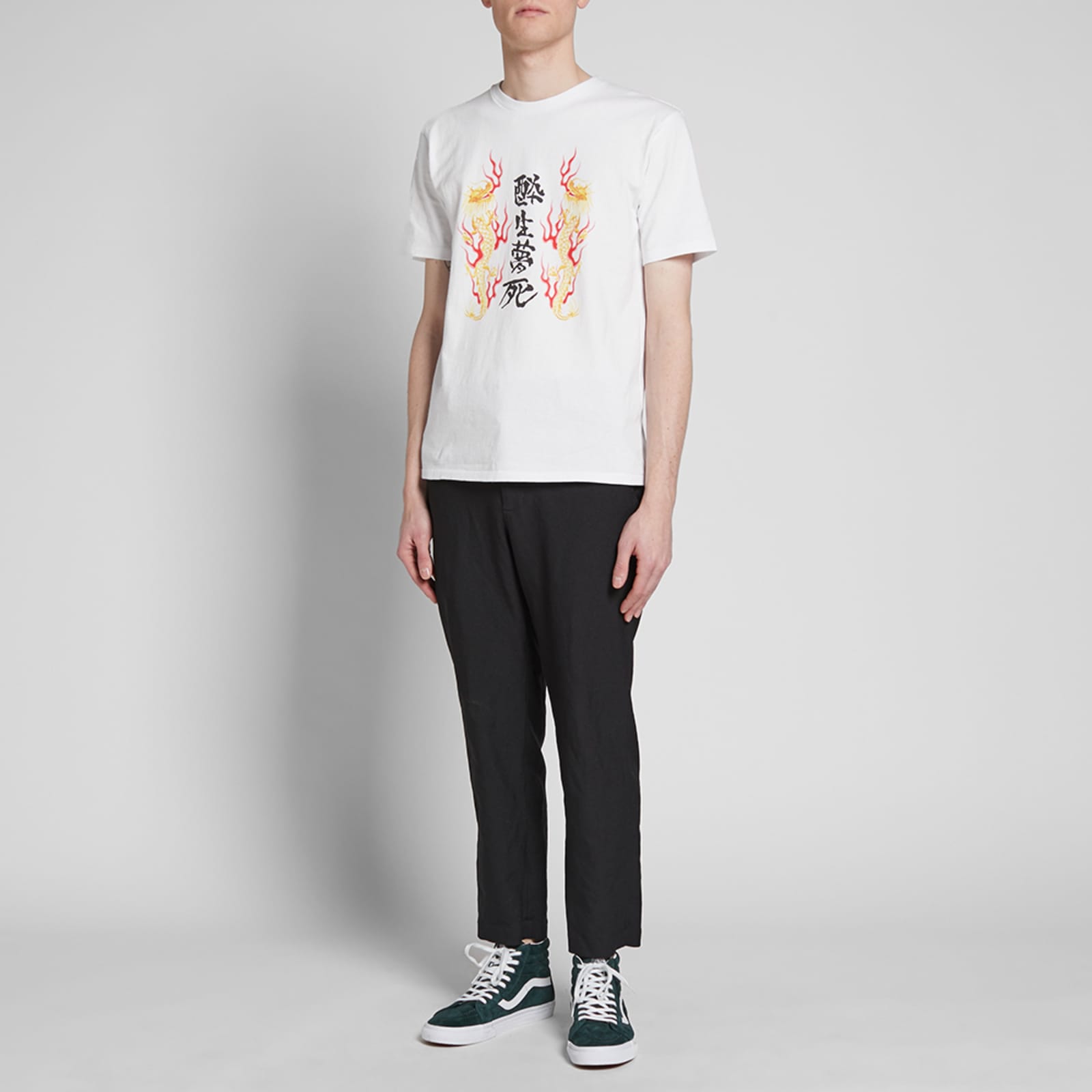 Wacko Maria Washed Flames Tee White | END. (US)